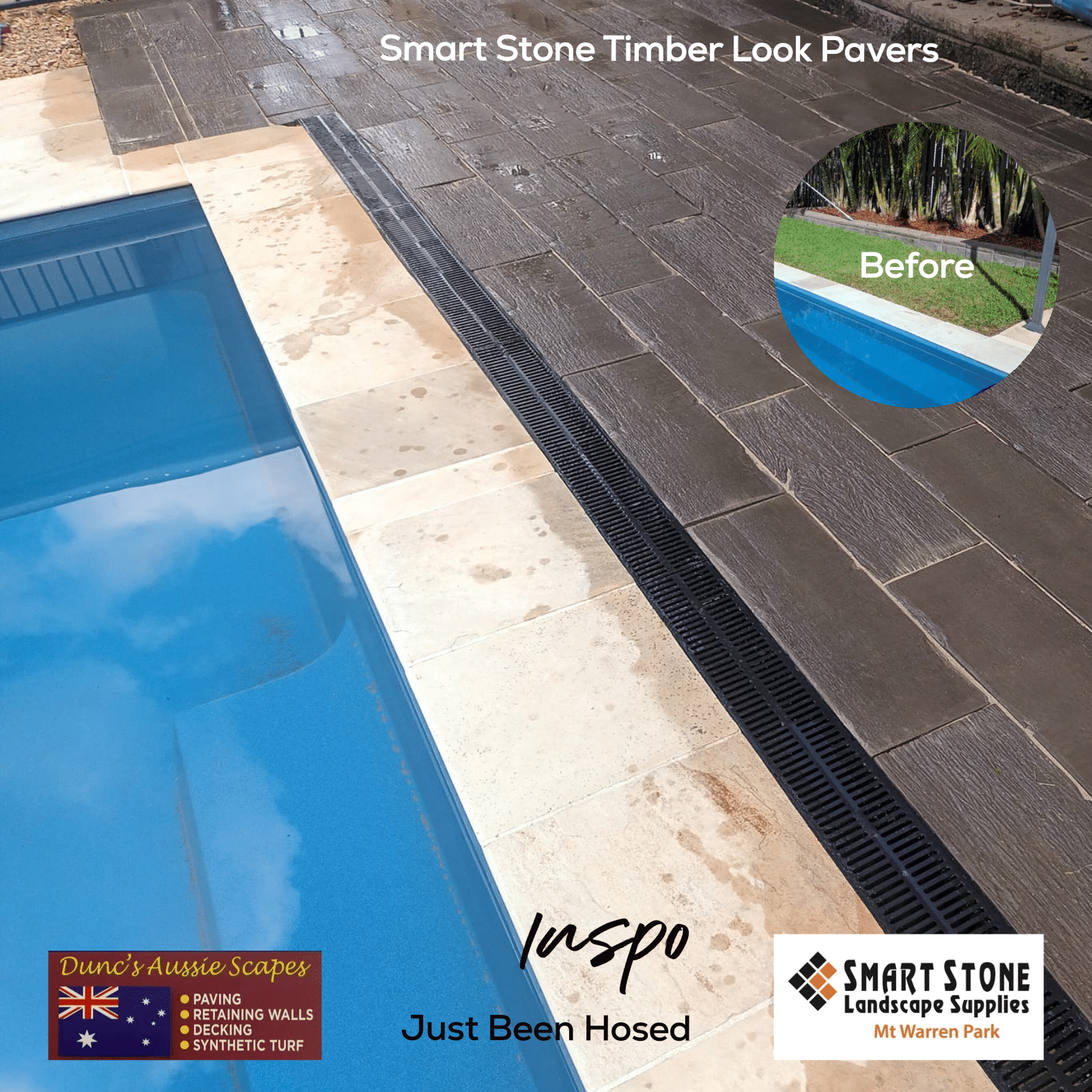 Smart Stone Timberstone 660 x 220 x 40mm Paver Stepper Iron Bark ...